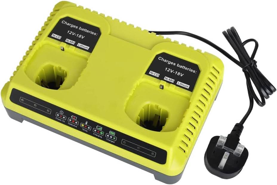 Dual Port Rapid Charger for Ryobi One + Plus P108 Li-ion Ni-CD Ni-MH 1 — Battery Mate