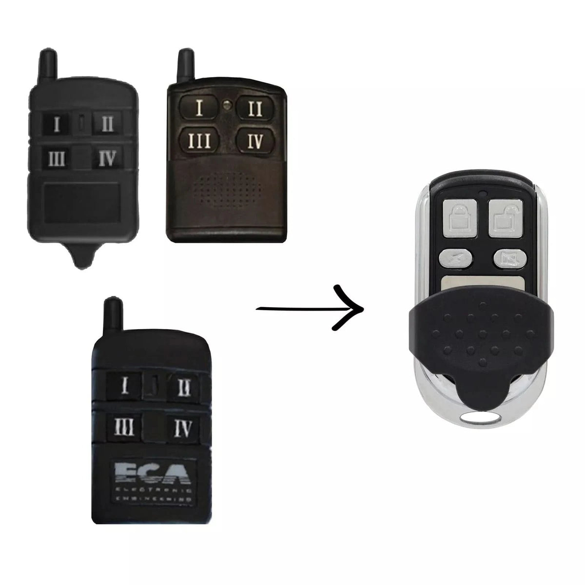 ECA Compatible Garage/Gate Remote Control – 4 Button Transmitter ...