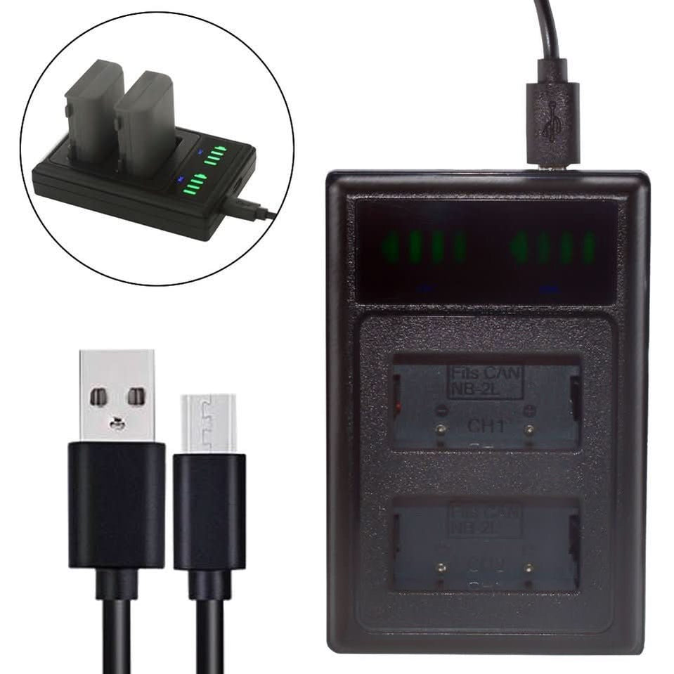NB-2L NB-2LH DUAL USB Battery Charger for Canon EOS 350D 400D G7 G9 ZR ...