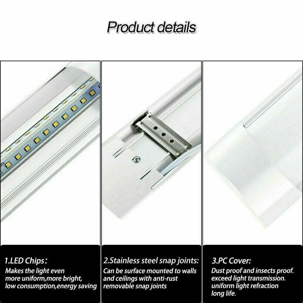 LED Slim Ceiling Batten Light Daylight 60CM Cool White 6500K 2 Feet ...