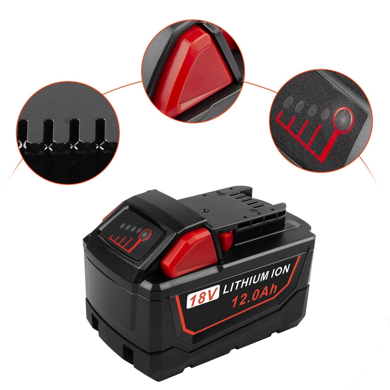 Tavice 12Ah Compatible 18v Battery for Milwaukee M18 Li-ion Extended B ...