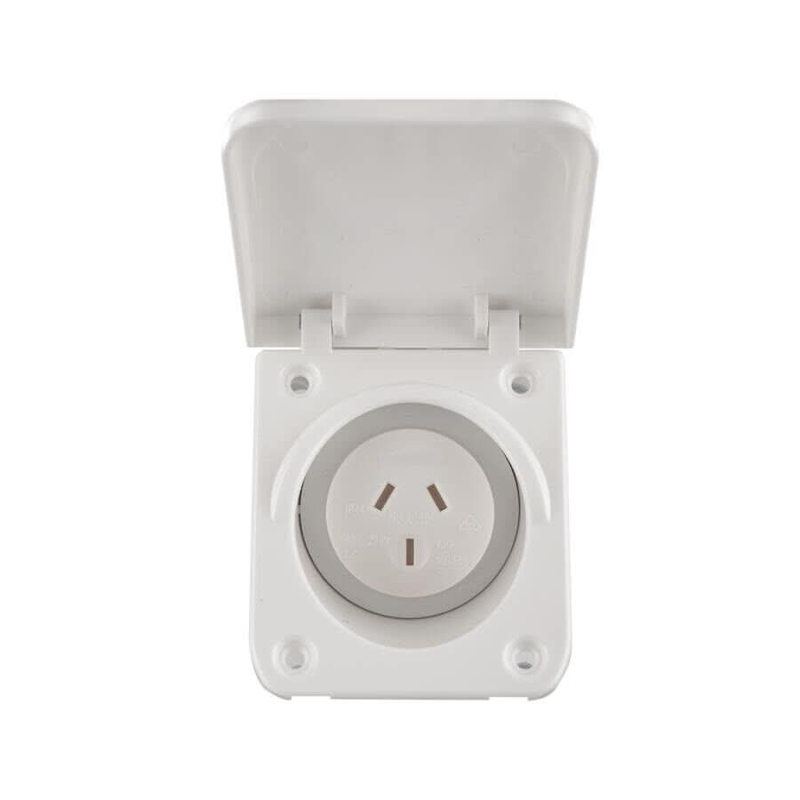 15A Amp RV Caravan Power Outlet 240V Motor Home Socket White — Battery Mate