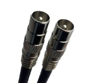 1M | TV Antenna Cable PAL Male to Male Aerial Flylead Coax RG6 Quad ...