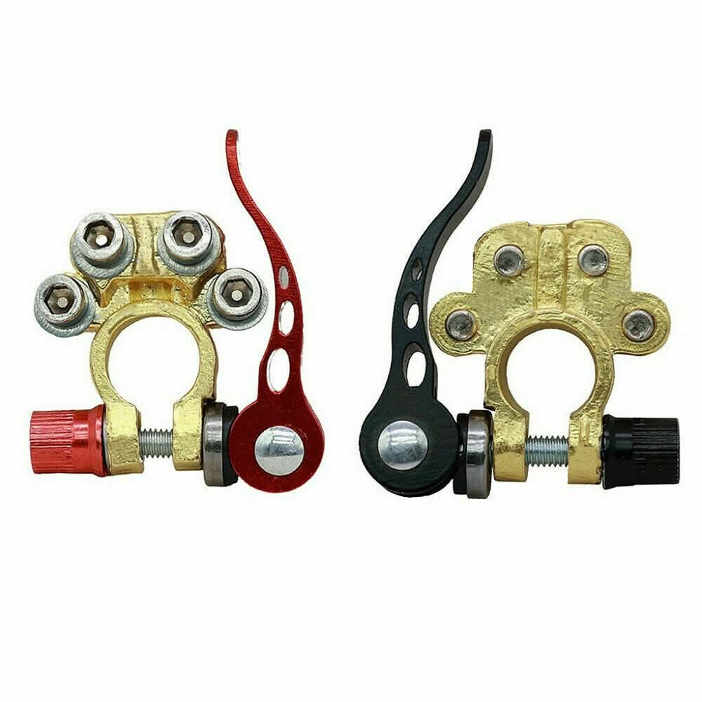 [2 Pack] 4-Way Positive Negative Battery Terminal Connectors Clamp Car ...