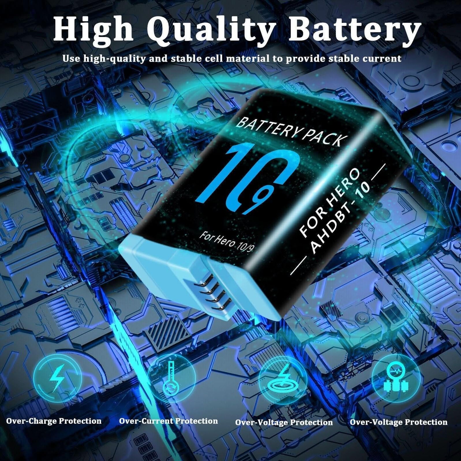 Rechargeable Battery for GoPro Hero 9 & Hero10 Hero 10 Camera - Battery ...
