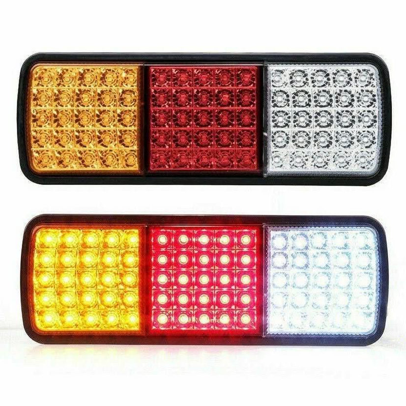 2x 75 LED Tail Lights Stop Indicator Reverse Lamp 24V Trailer Truck Ut ...