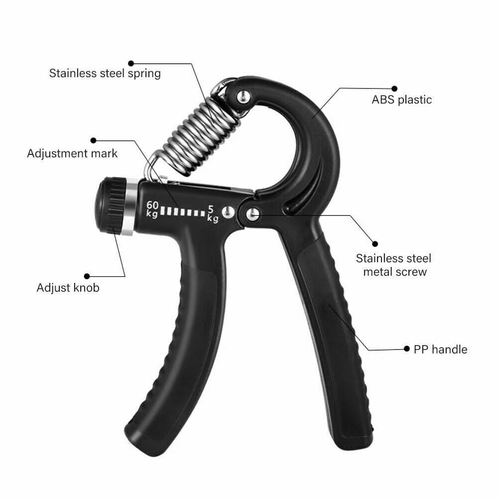 5-60Kg Adjustable Power Hand Grip Forearm Exerciser Gripper Strengthen ...