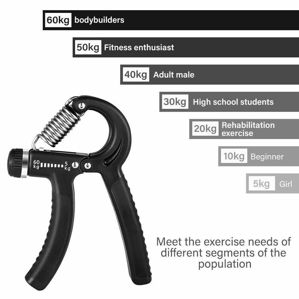 5-60Kg Adjustable Power Hand Grip Forearm Exerciser Gripper Strengthen ...