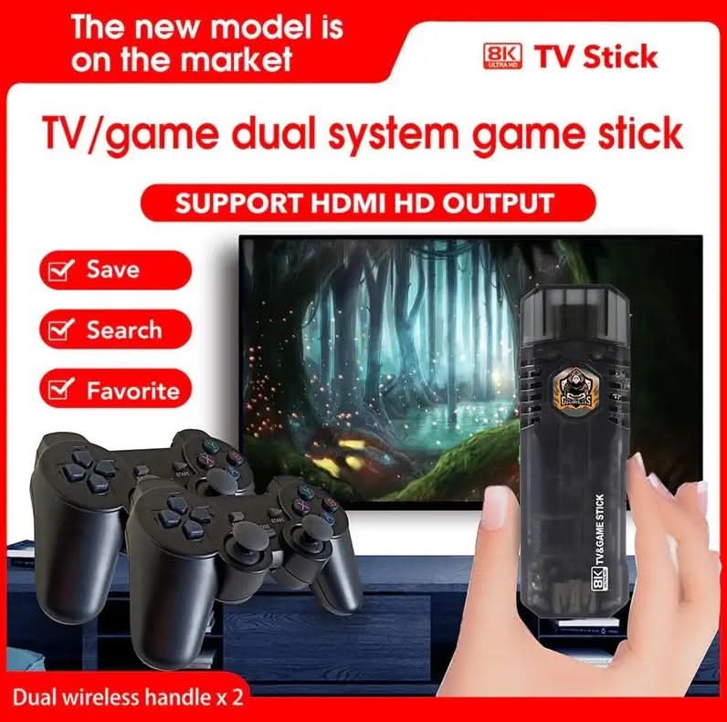 8K Video Quad-core Android TV Box 10000+ Game Console Retro Stick Dual ...