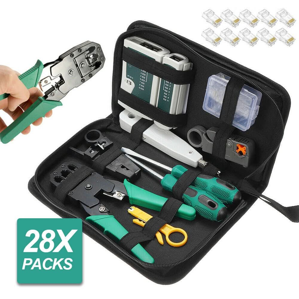 Analyzer Network Cable Tool Kit LAN Crimper Down Wire Stripper Cat5 6 ...