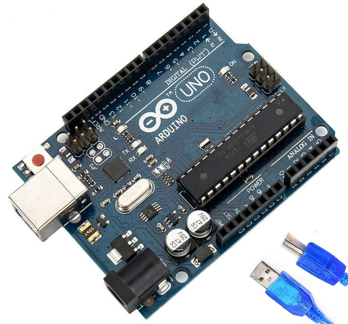 Arduino Compatible Generic Uno R3 Atmel Atmega328 Microcontroller Board With Usb Cable Battery