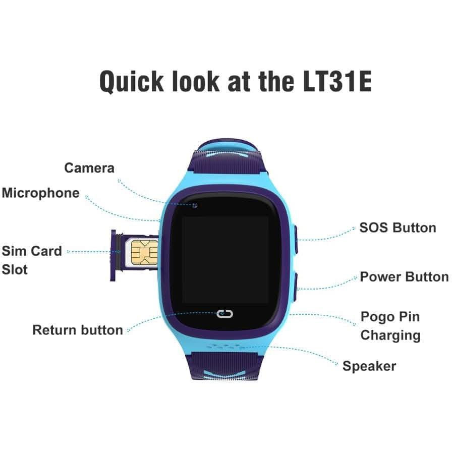 Blue | 4G Kids Smart Watch GPS Tracker WIFI SOS Camera Video Call Smar ...