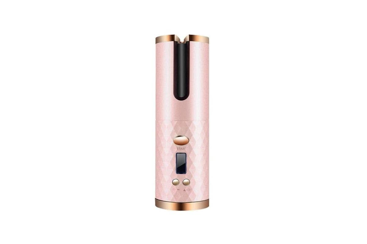 Cordless Automatic Hair Curler [Pink] — Battery Mate