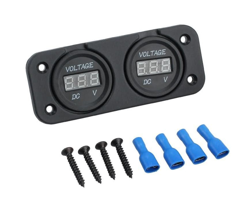 Digital LED Volt Meter Dual Battery Monitor Boat Voltage Marine Gauge ...