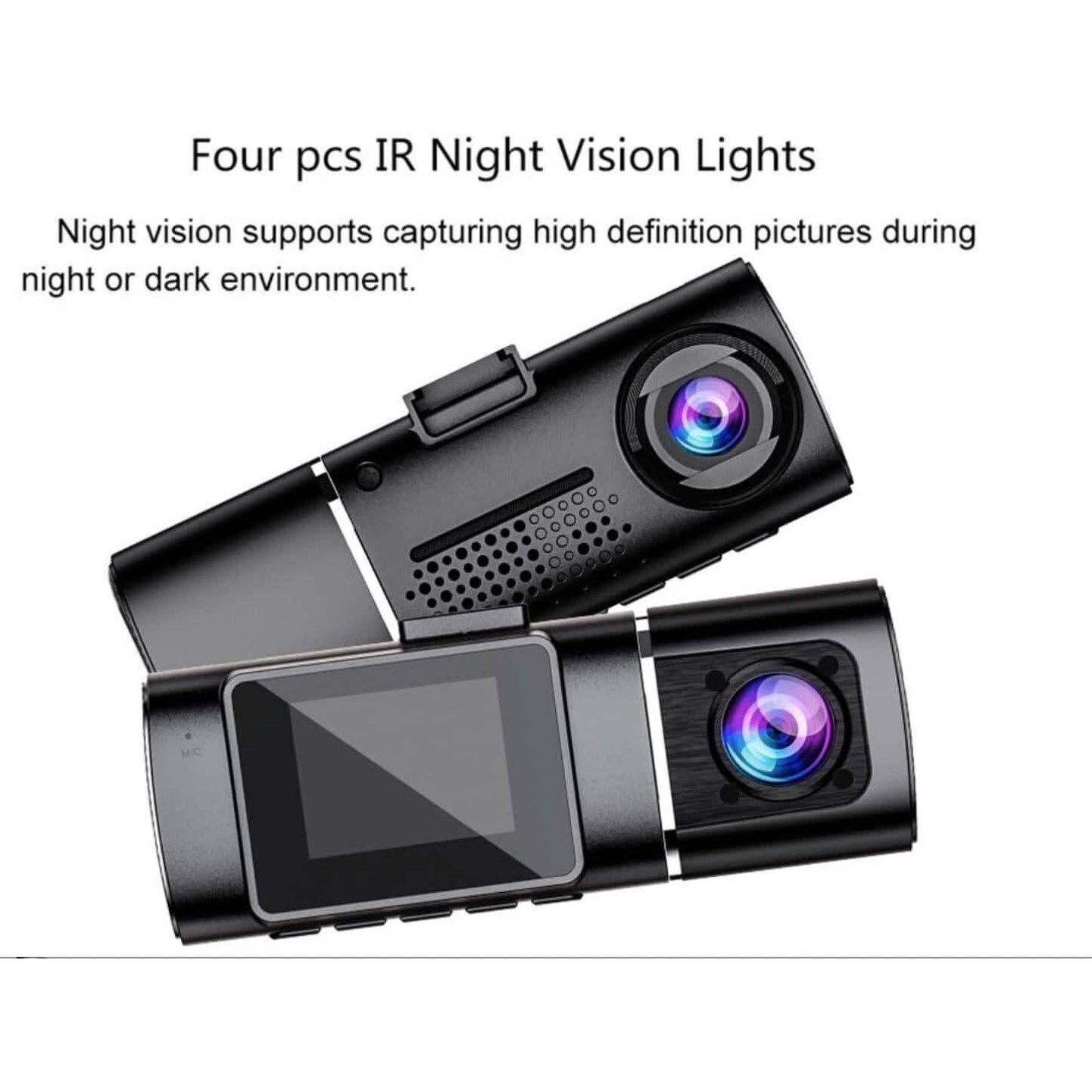 1080P Dual Dash Cam with IR Night Vision & HDR – Front & Cabin Car ...