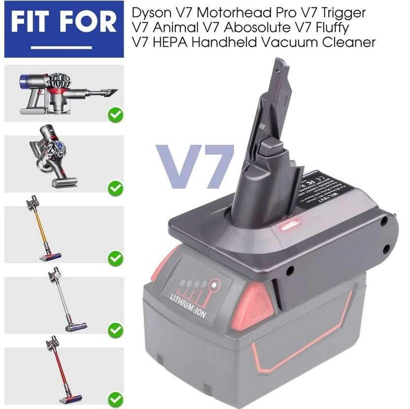 Tavice Dyson V7 Compatible Adapter for Milwaukee M18 18V Lithium ...