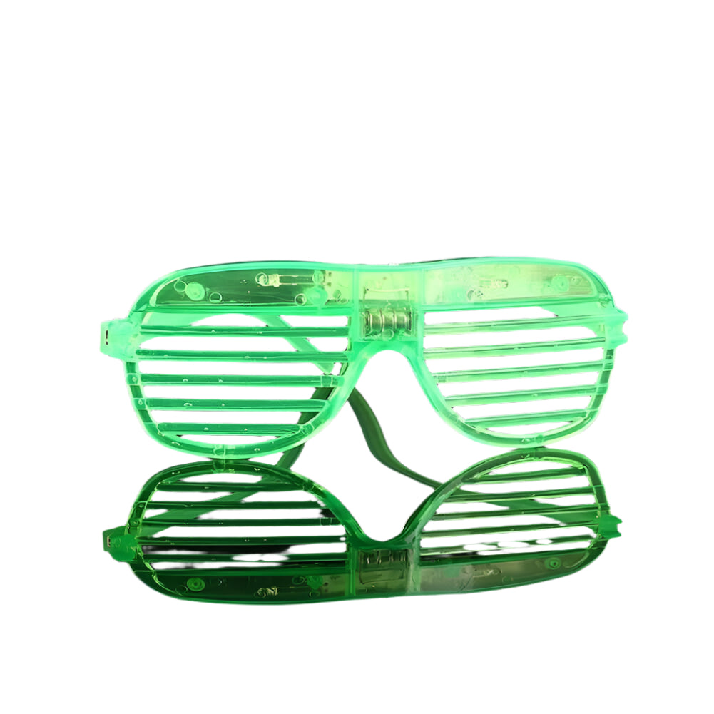 Green LED Glasses Light Up Shutter Shades Sunglasses Glow In The Dark ...