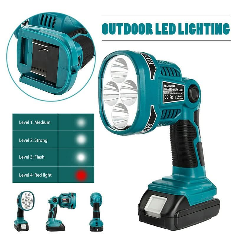 LED Work Flash Light Torch Lamp DML812 For Makita 18V Li-ion Battery ...