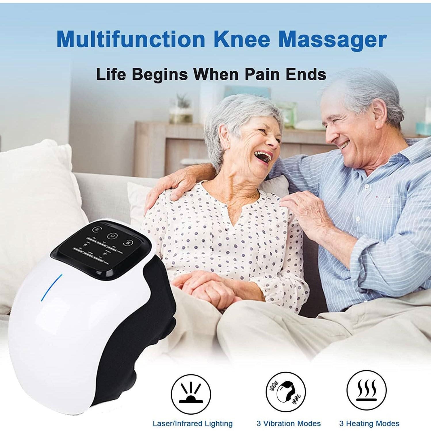 Smart Knee Massager with LED Screen, & Heat | Massage for Pain Injury ...